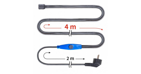 Cablu incalzitor conducte anti-inghet cu termostat 4 m, putere 64 W ...