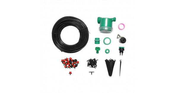 Kit complet irigare prin picurare cu furtun 25m, temporizator, duze ...