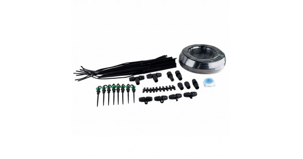 Set irigare gradina cu micro-aspersoare rotative, furtun PVC 30 metri ...