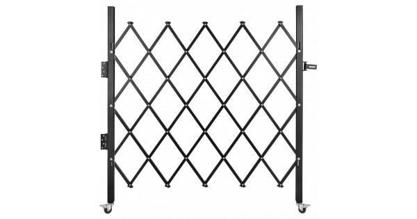 Poarta pliabila acordeon, Vivatechnix Otel, Negru, 2 x roti, Latime ...