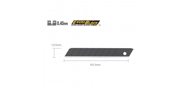Set MTBB-10B - lame japoneze negre de 12,5 mm, 10 bucati, Olfa - MagnetCenter.ro