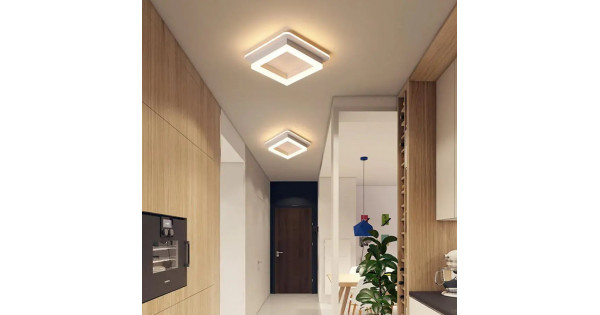 Lustra LED MODERNA 29W, Diametru 22cm, Patrata, lumina Rece/Calda ...